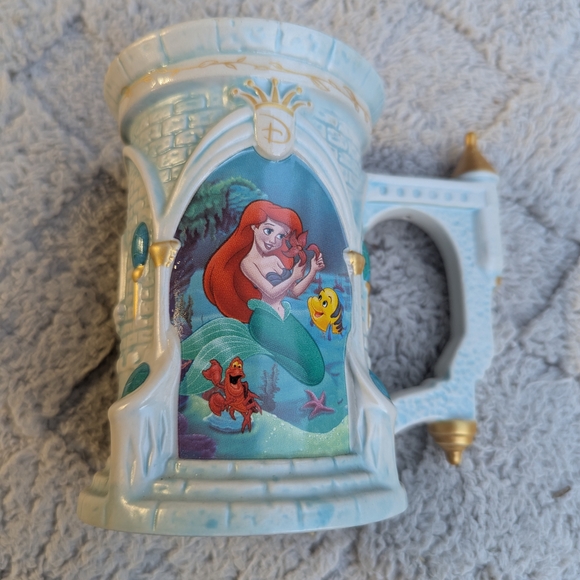 Disney | Dining | Disney Little Mermaid Mug Blue And Gold | Poshmark